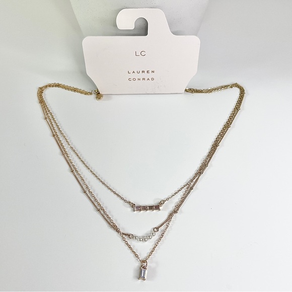LC Lauren Conrad | Jewelry | Nwt Lc Lauren Conrad Gold And Pearl Triple ...